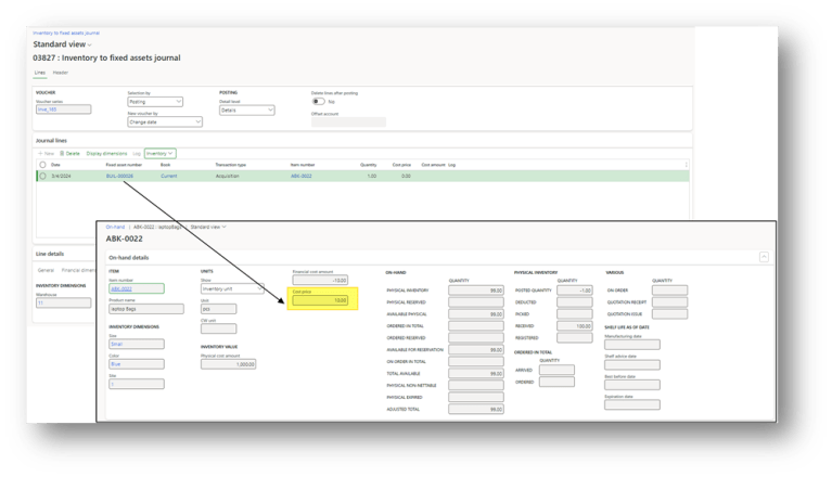 Inventory to fixed assets journal – Dax365FO